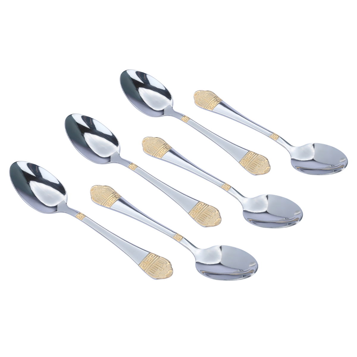 Al Saif Gallery Silver Gilded Silver Eating Spoons Set Of 6 Pieces ...