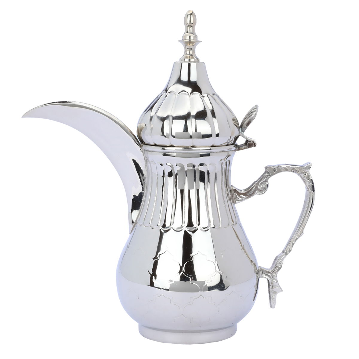 Al Saif Gallery 2 Silver Brass Dallah Islamic Engraving Small | Jomla.ae