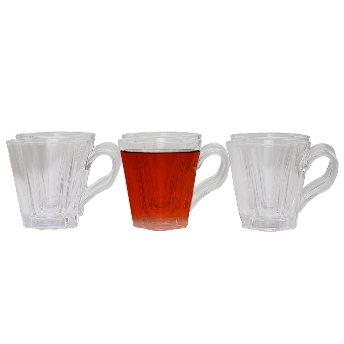 Al Saif Gallery Tea Cups Set With Glass Handle 6 Pieces | Jomla.ae