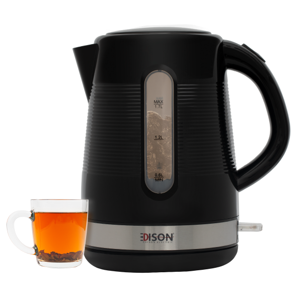Edison Electric Kettle Black 1.7L 2200W | Jomla.ae