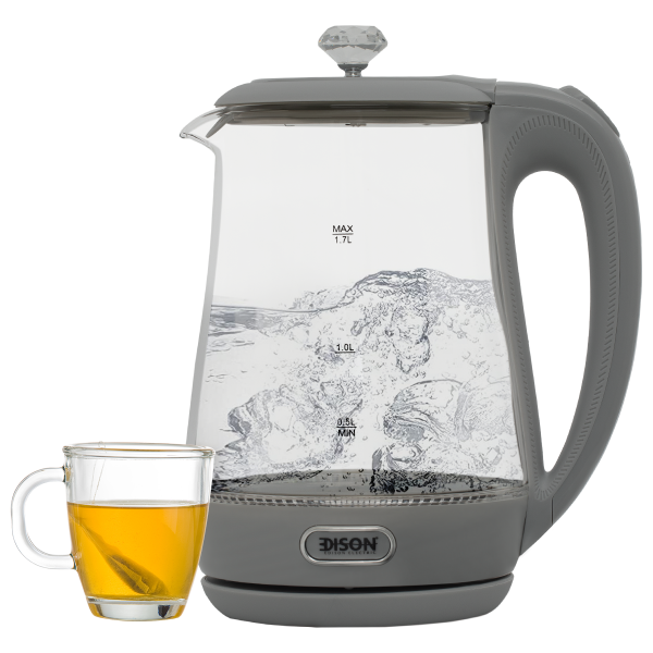 Edison Kettle Glass With Light 1.7 Liters 2200 Watts | Jomla.ae