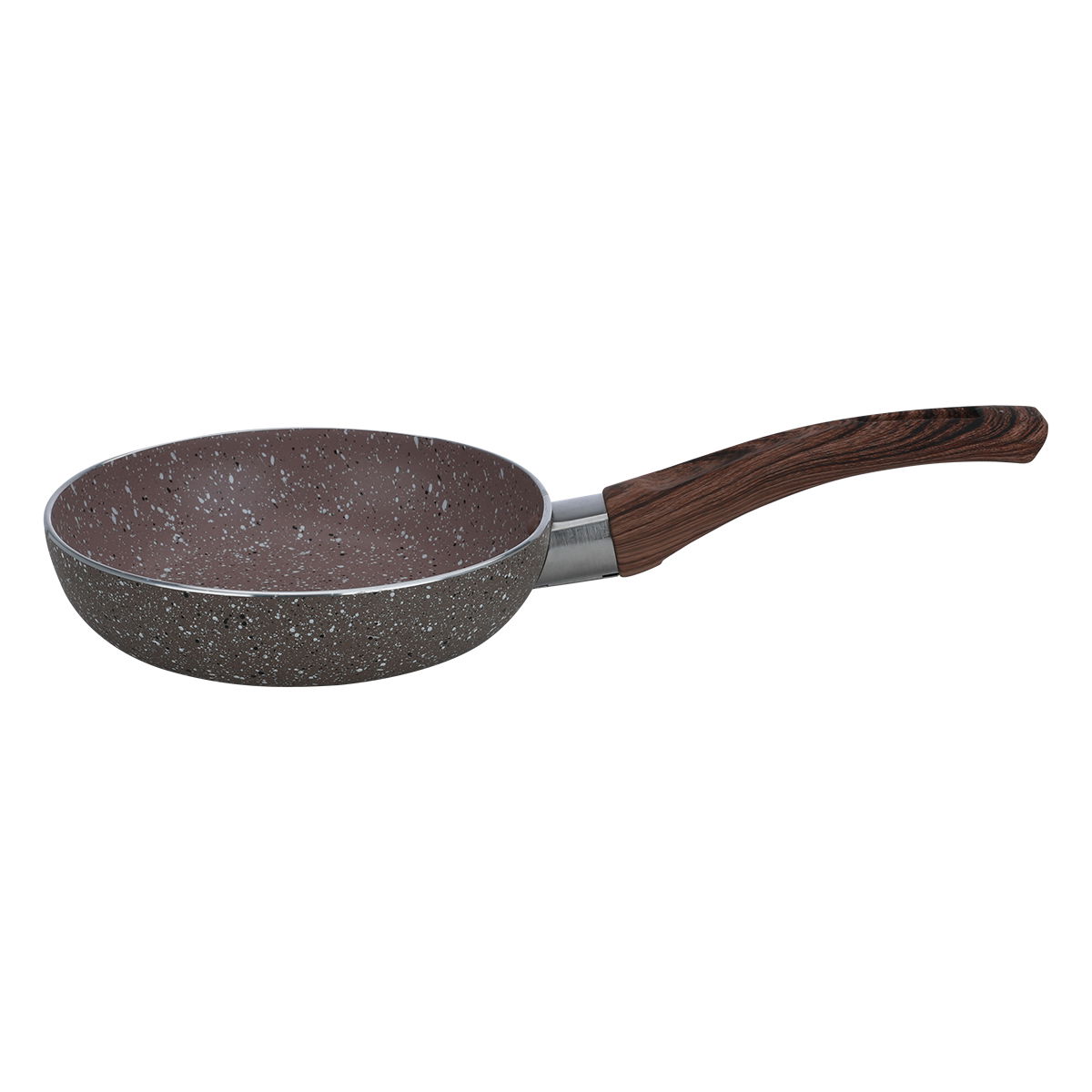 Al Saif Gallery Granite Pan Brown With Wood Handle 12Cm | Jomla.ae