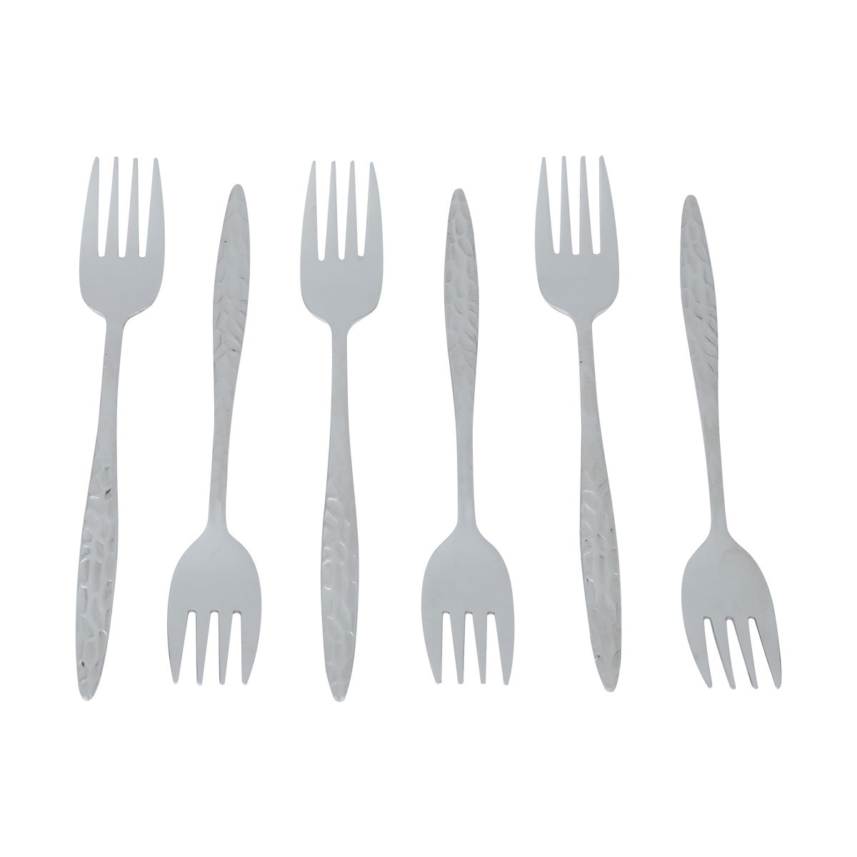 Al Saif Gallery Silver Embossed Steel Sweet Forks 6 Pieces | Jomla.ae
