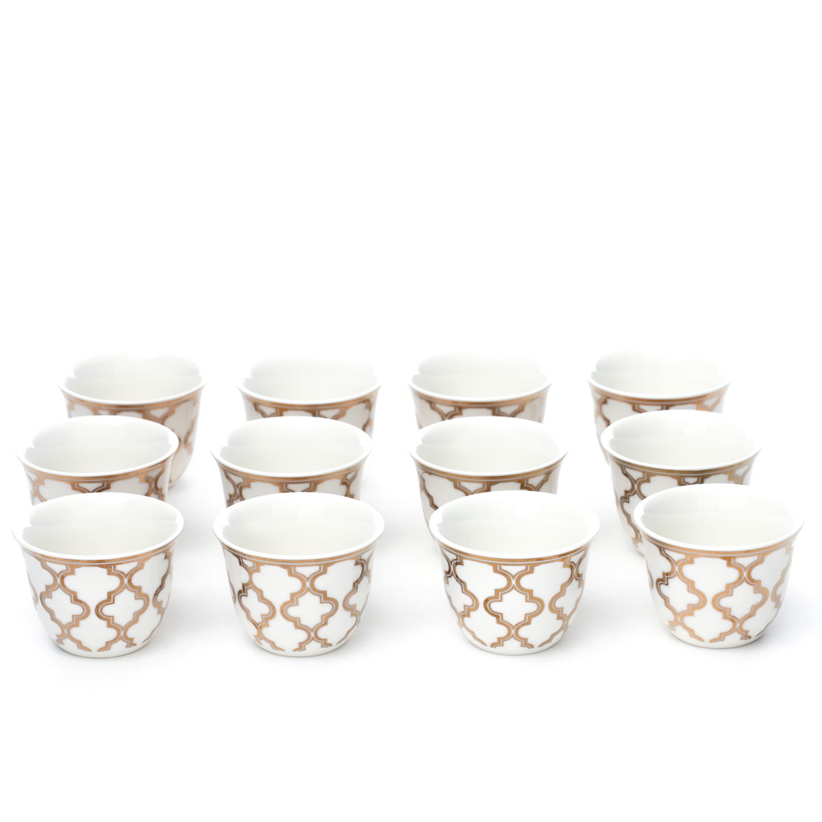 Al Saif Gallery Arabic Porcelain Gold Striped Coffee Cups Set 12 Pieces ...