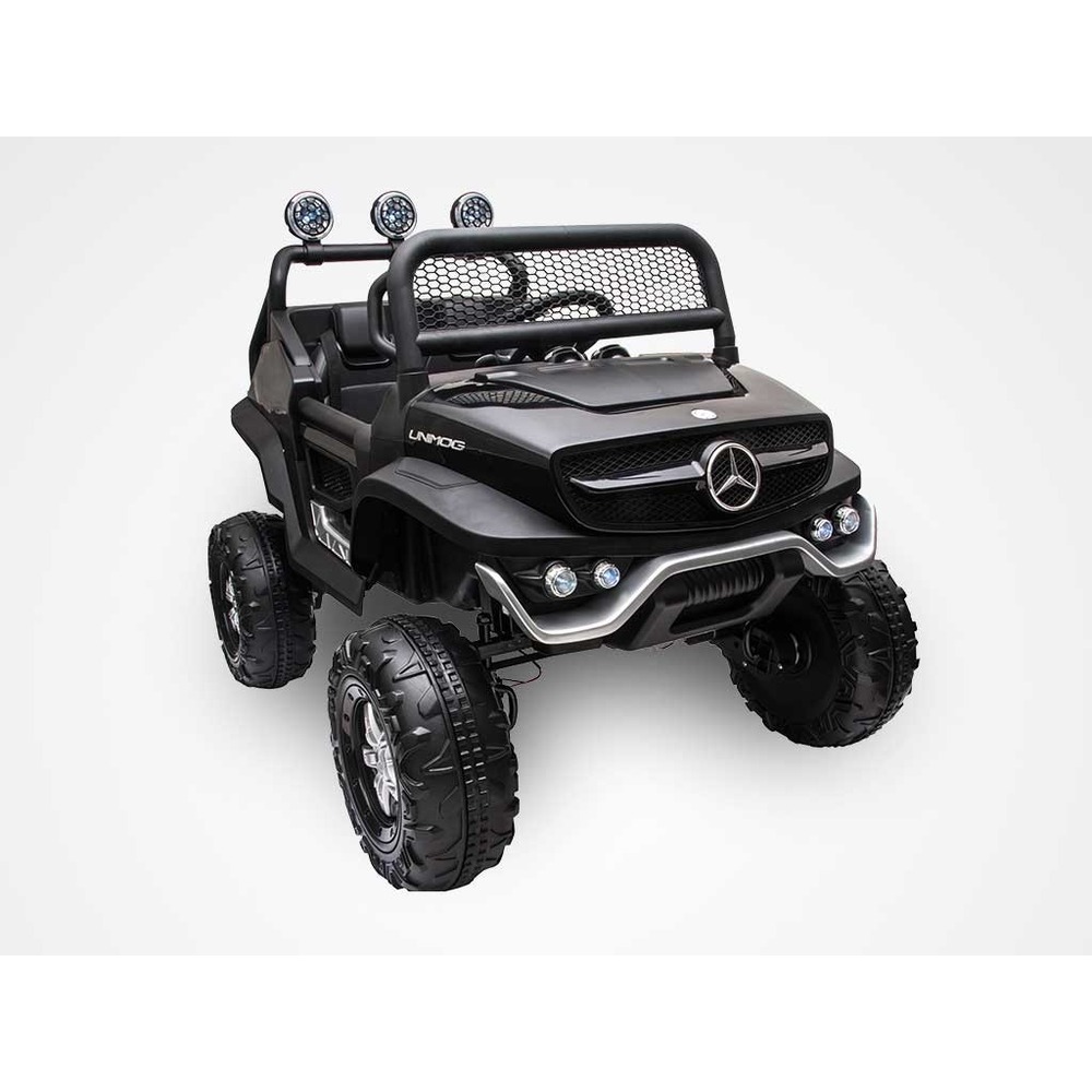 Myts 12Volts UTV Mercedes-Benz Unimog Lights Ride-On Car - Black | Jomla.ae