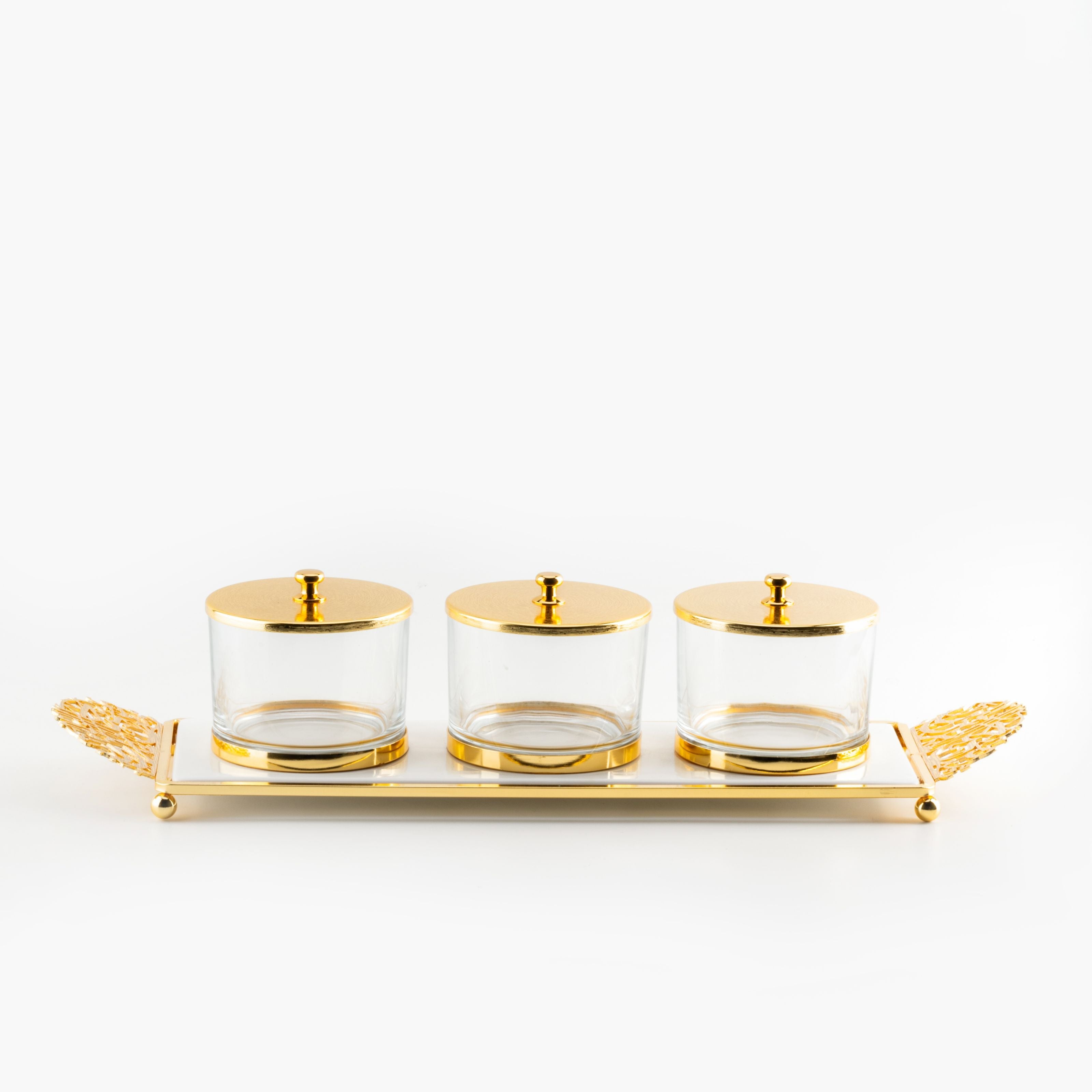 Order Otantik Sweet Items nuts serving set 3 bowls - white Now! | Jomla.ae